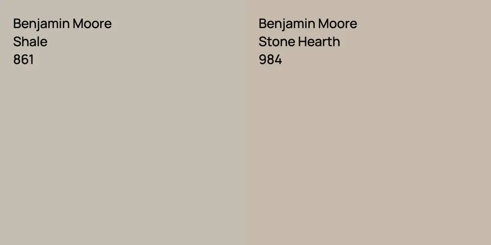 Benjamin Moore Shale vs. Benjamin Moore Stone Hearth comparison
