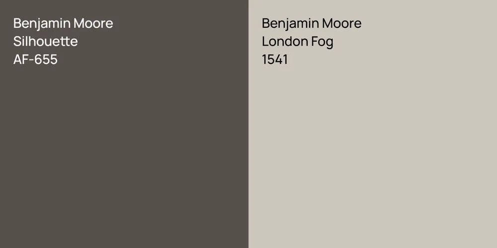 Benjamin Moore Silhouette vs. Benjamin Moore London Fog comparison