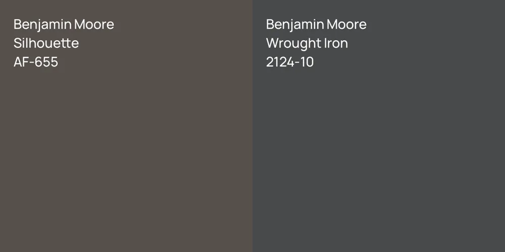 Benjamin Moore Silhouette vs. Benjamin Moore Wrought Iron comparison
