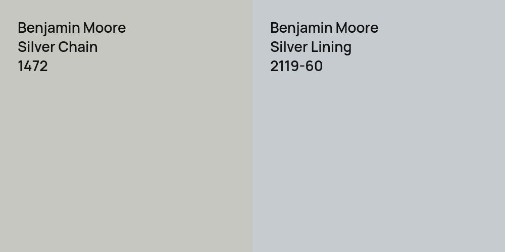 Benjamin Moore Silver Chain vs. Benjamin Moore Silver Lining comparison