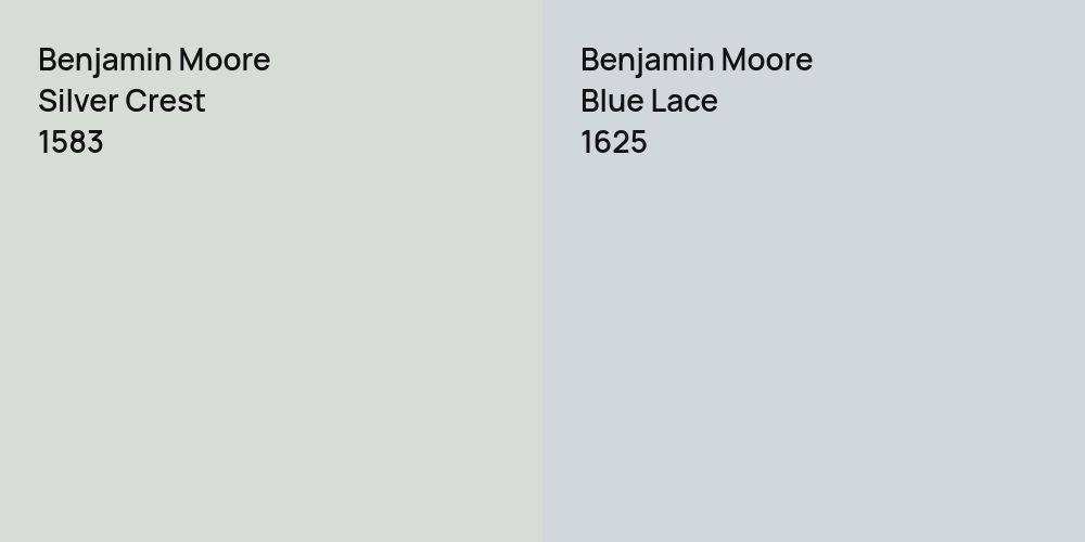 Benjamin Moore Silver Crest vs. Benjamin Moore Blue Lace comparison