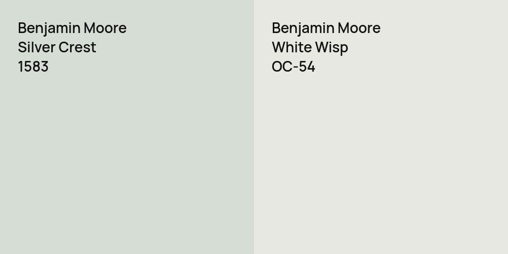Benjamin Moore Silver Crest vs. Benjamin Moore White Wisp comparison