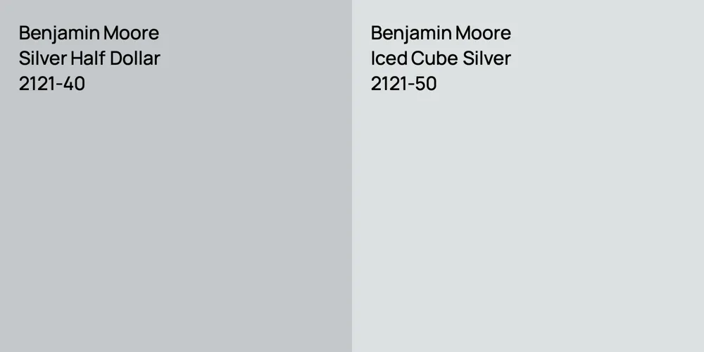 Benjamin Moore Silver Half Dollar vs. Benjamin Moore Iced Cube Silver ...