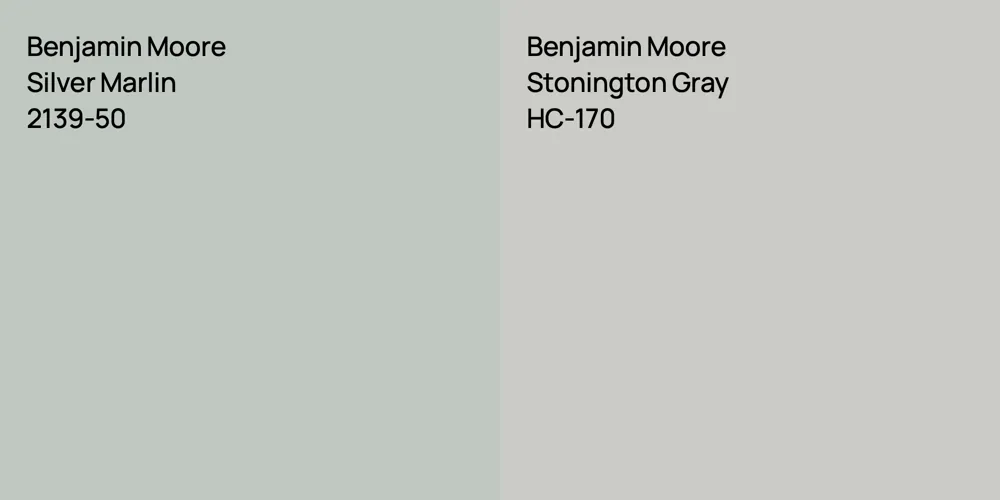 Benjamin Moore Silver Marlin vs. Benjamin Moore Stonington Gray comparison