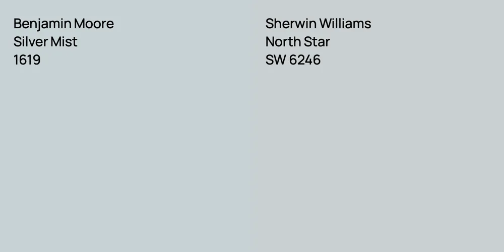 Benjamin Moore Silver Mist vs. Sherwin Williams North Star comparison