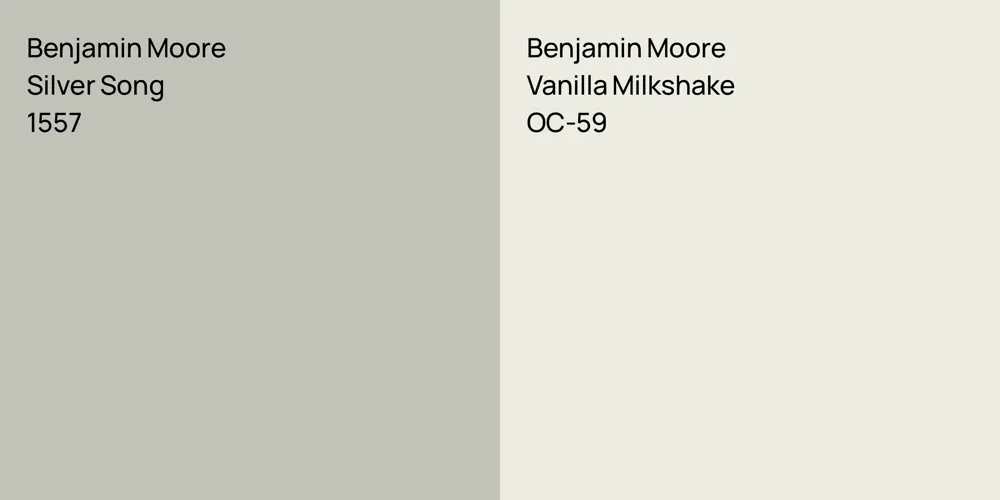 Benjamin Moore Silver Song vs. Benjamin Moore Vanilla Milkshake comparison