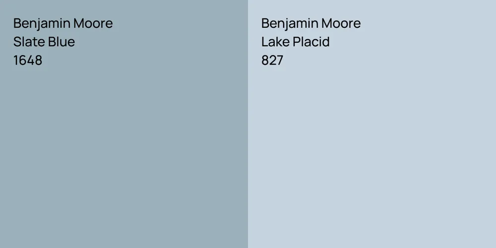 Benjamin Moore Slate Blue vs. Benjamin Moore Lake Placid comparison