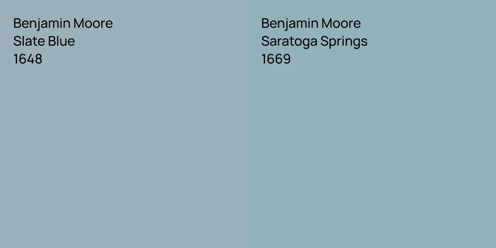 Benjamin Moore Slate Blue vs. Benjamin Moore Saratoga Springs comparison