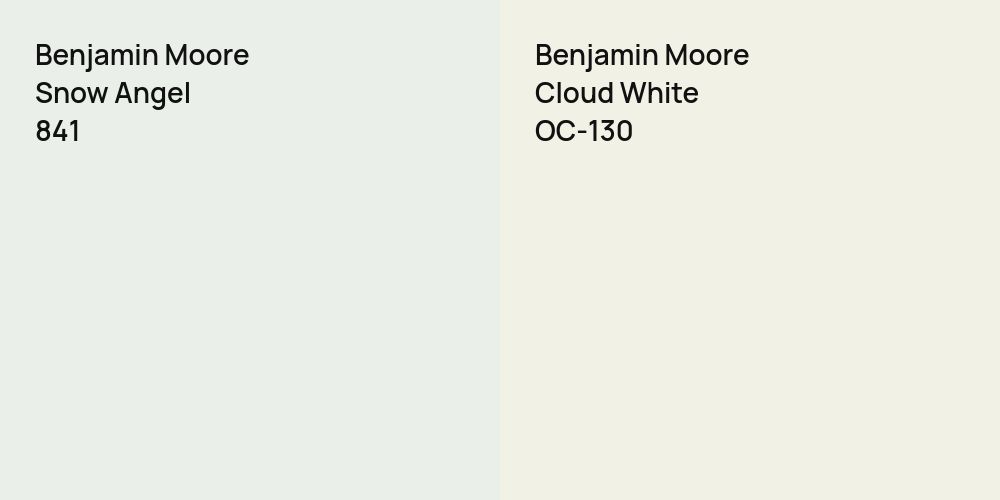 Benjamin Moore Snow Angel vs. Benjamin Moore Cloud White comparison