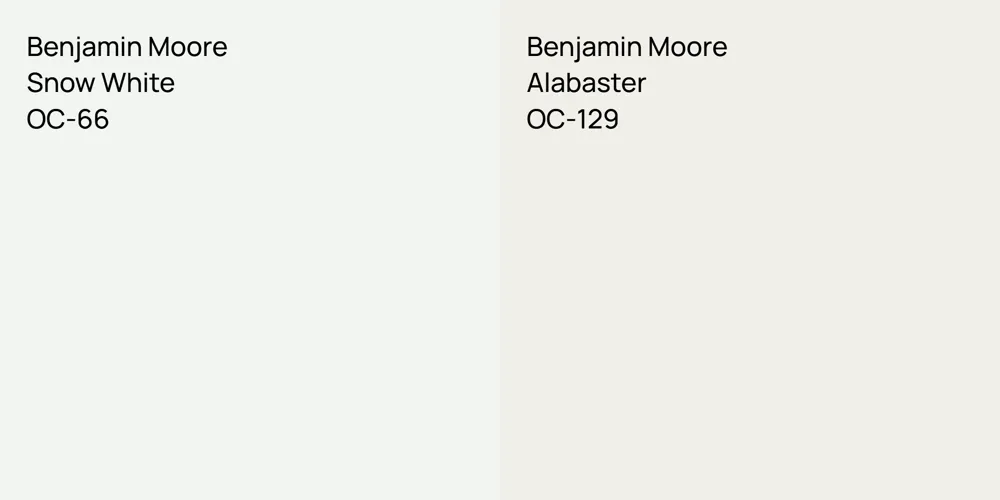 Benjamin Moore Snow White vs. Benjamin Moore Alabaster comparison