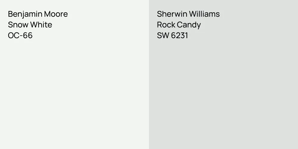Benjamin Moore Snow White vs. Sherwin Williams Rock Candy comparison