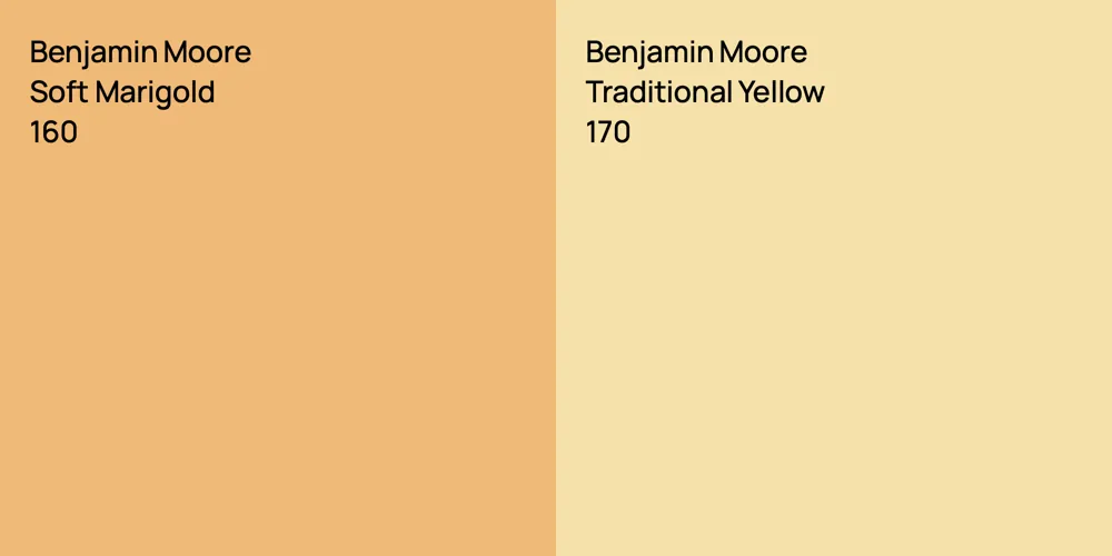 Traditional Yellow 170 – Benjamin Moore Traditional Yellow vs. Benjamin ...