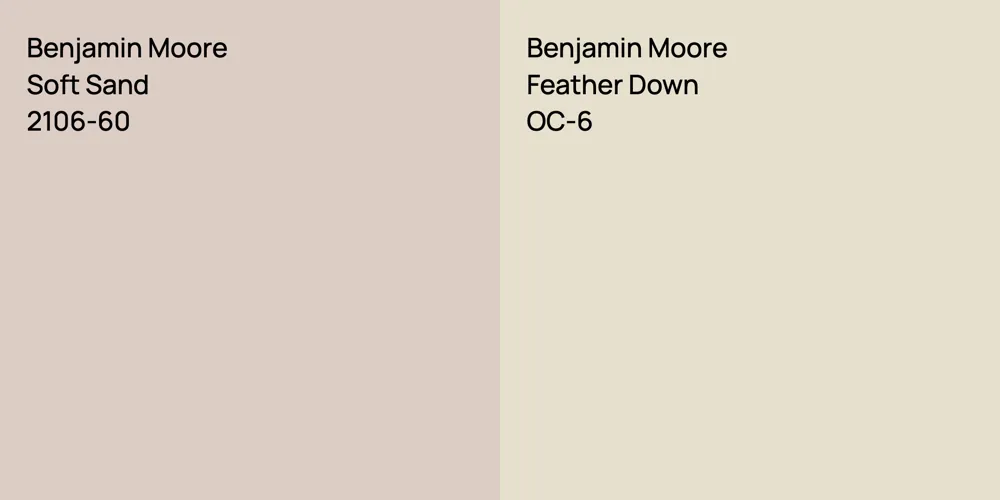 Benjamin Moore Soft Sand vs. Benjamin Moore Feather Down comparison