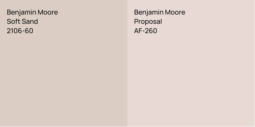 Benjamin Moore Soft Sand vs. Benjamin Moore Proposal comparison