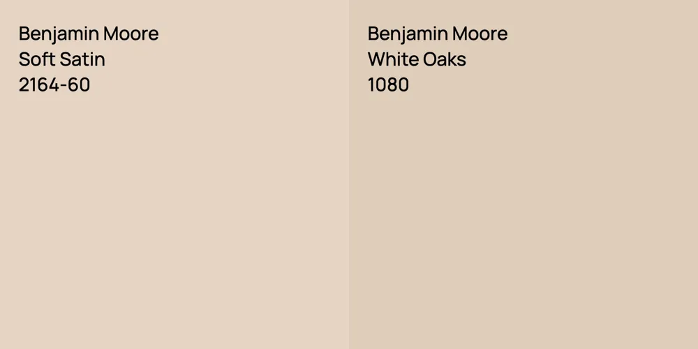 Benjamin Moore Soft Satin vs. Benjamin Moore White Oaks comparison
