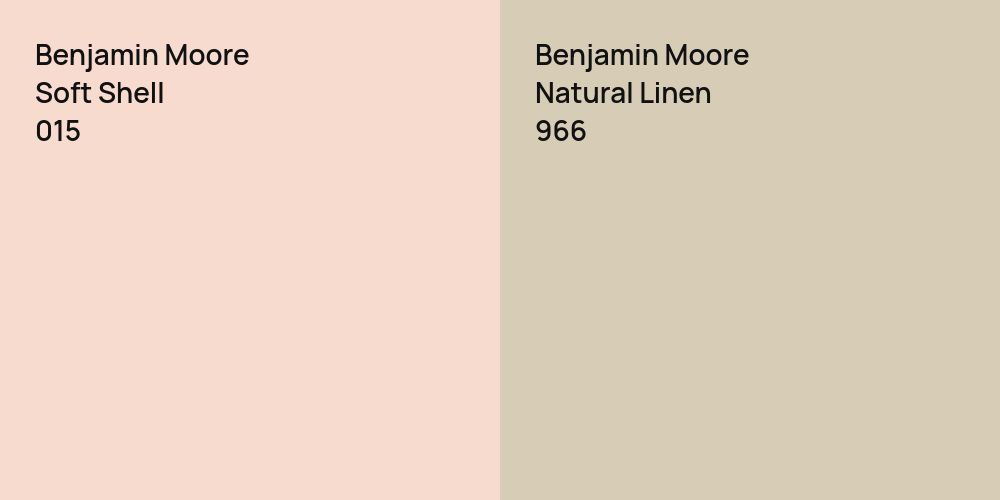 Benjamin Moore Soft Shell vs. Benjamin Moore Natural Linen comparison