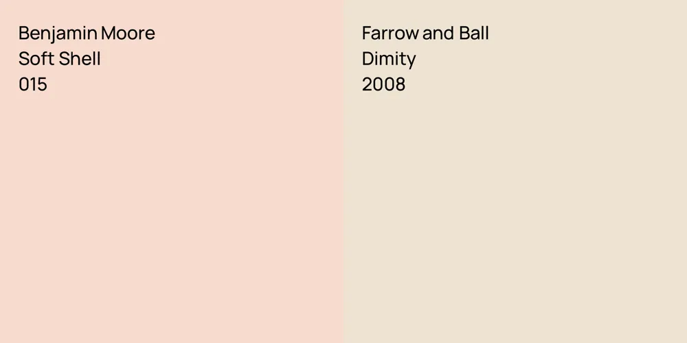Benjamin Moore Soft Shell vs. Farrow and Ball Dimity comparison