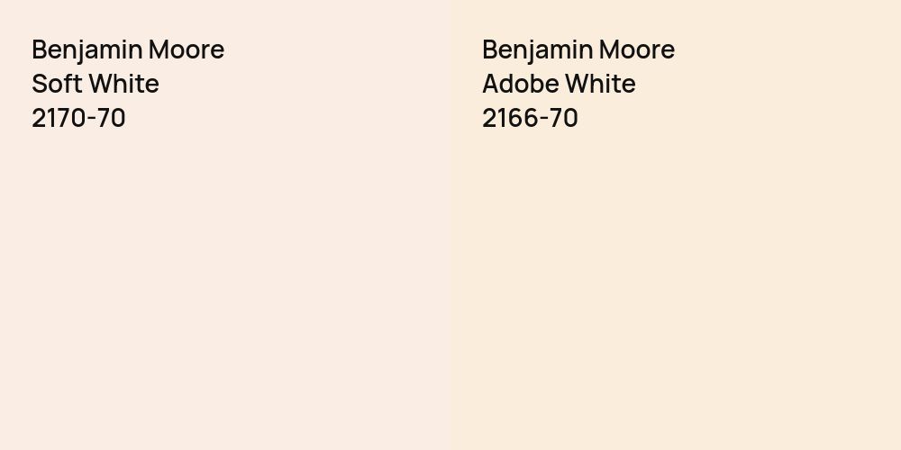 Benjamin Moore Soft White vs. Benjamin Moore Adobe White comparison