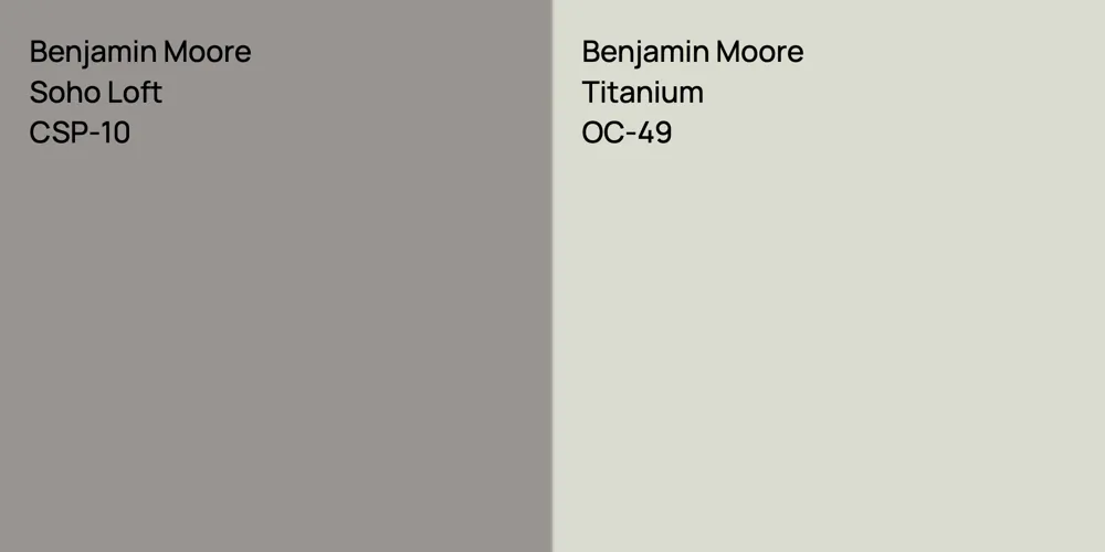 Benjamin Moore Soho Loft vs. Benjamin Moore Titanium comparison