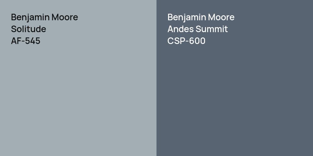 Benjamin Moore Solitude vs. Benjamin Moore Andes Summit comparison