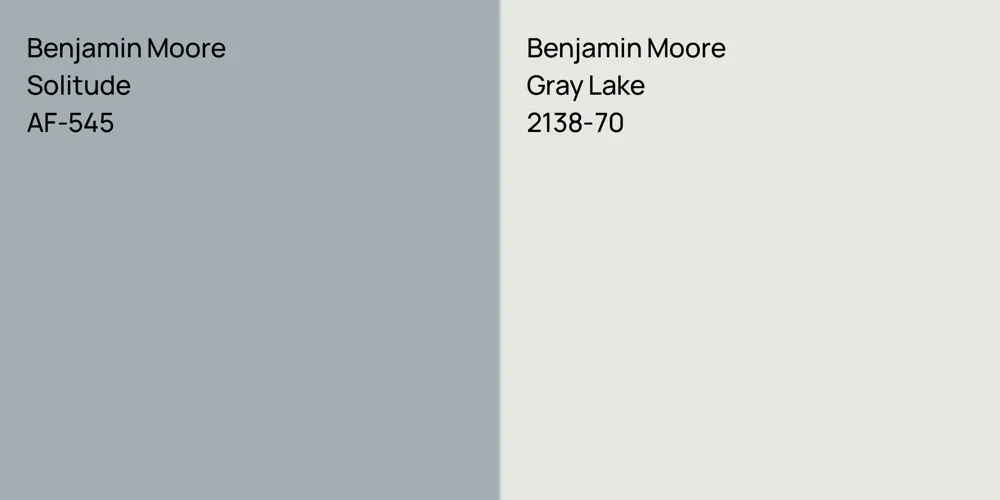 Benjamin Moore Solitude vs. Benjamin Moore Gray Lake comparison