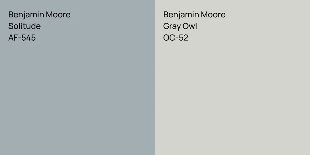 Benjamin Moore Solitude vs. Benjamin Moore Gray Owl comparison