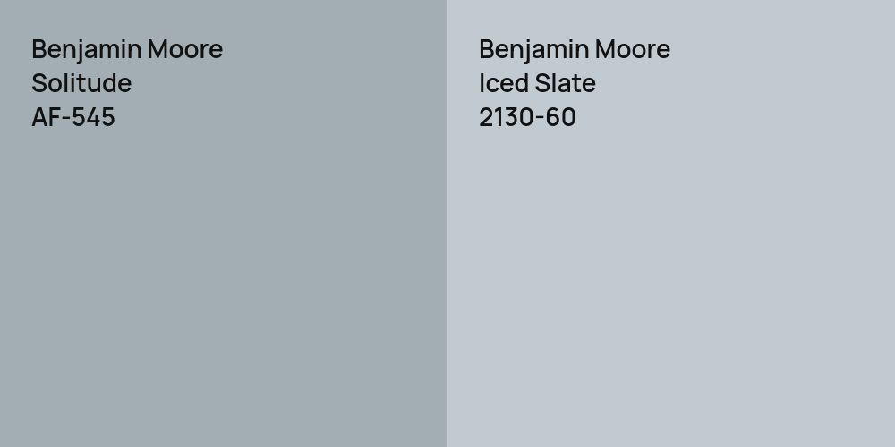 Benjamin Moore Solitude vs. Benjamin Moore Iced Slate comparison