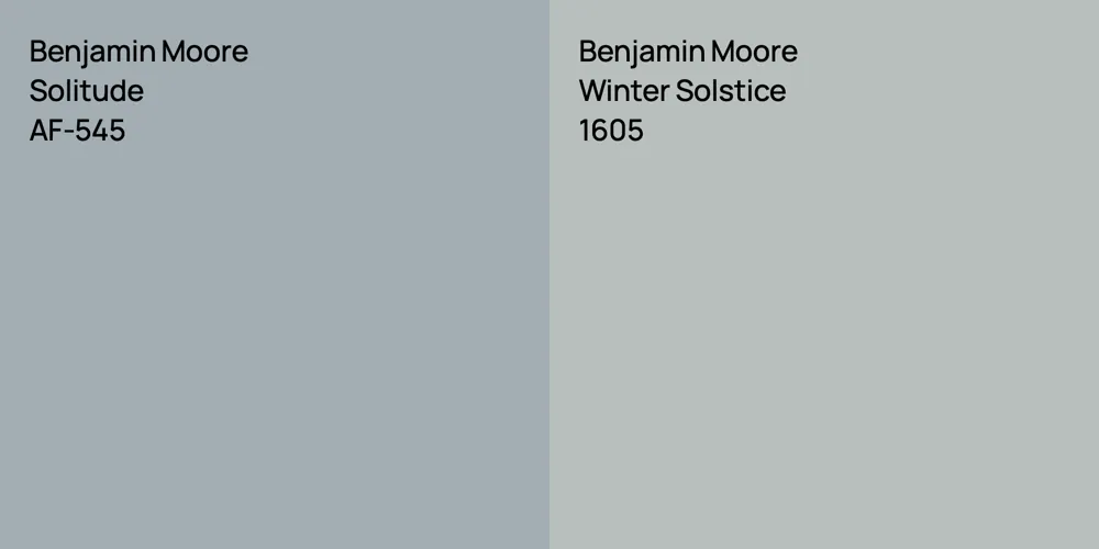 Benjamin Moore Solitude vs. Benjamin Moore Winter Solstice comparison