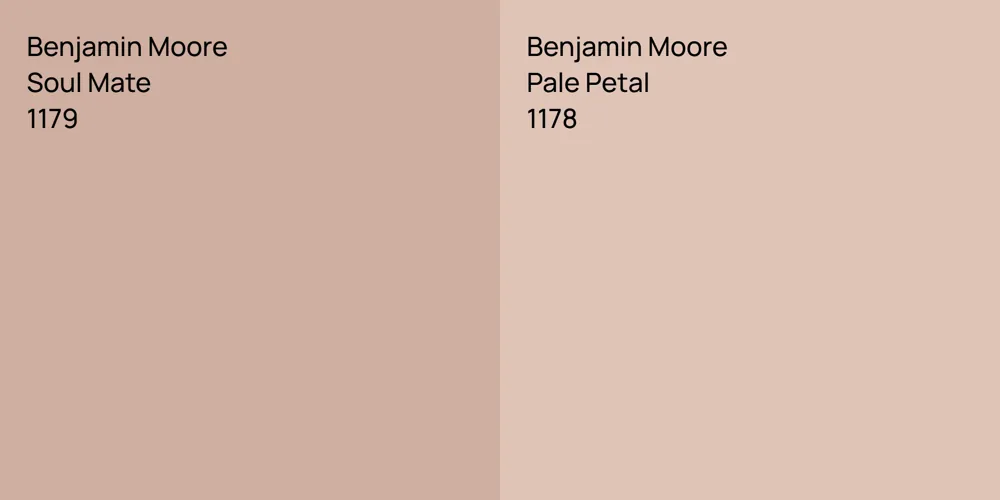 Benjamin Moore Soul Mate vs. Benjamin Moore Pale Petal comparison