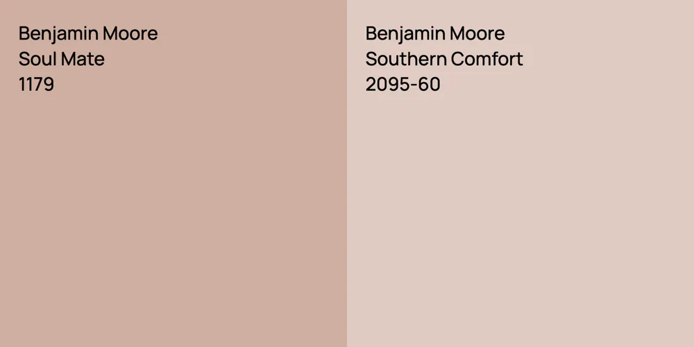 Benjamin Moore Soul Mate vs. Benjamin Moore Southern Comfort comparison