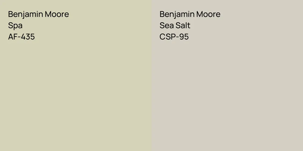Benjamin Moore Spa vs. Benjamin Moore Sea Salt comparison