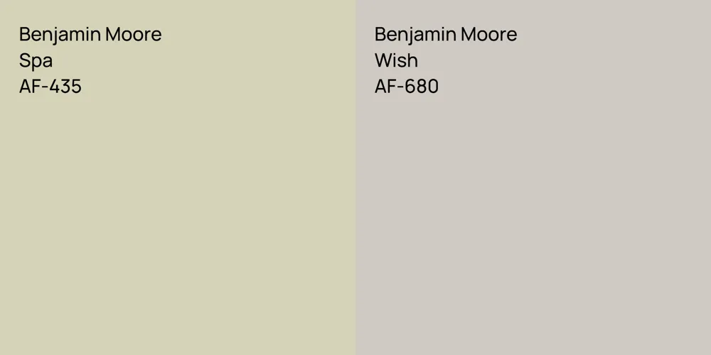 Benjamin Moore Spa vs. Benjamin Moore Wish comparison