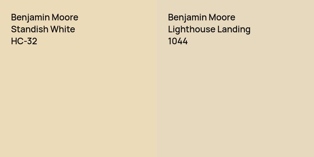Benjamin Moore Standish White vs. Benjamin Moore Lighthouse Landing comparison