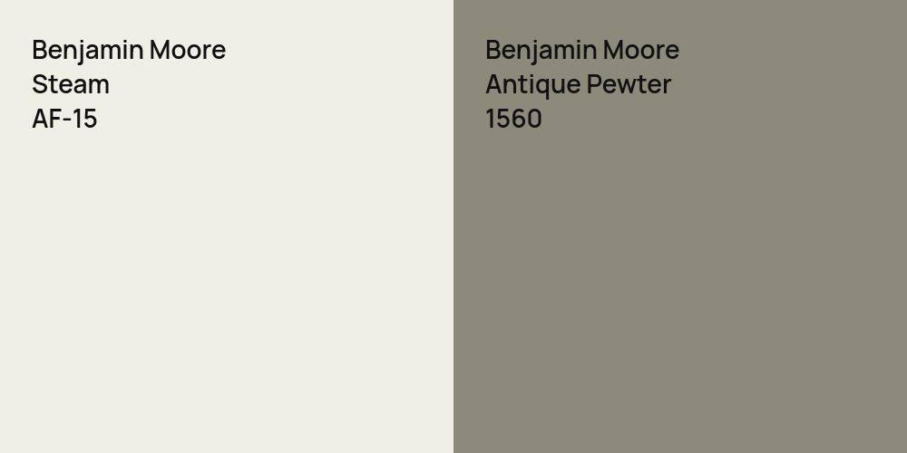 Benjamin Moore Steam vs. Benjamin Moore Antique Pewter comparison