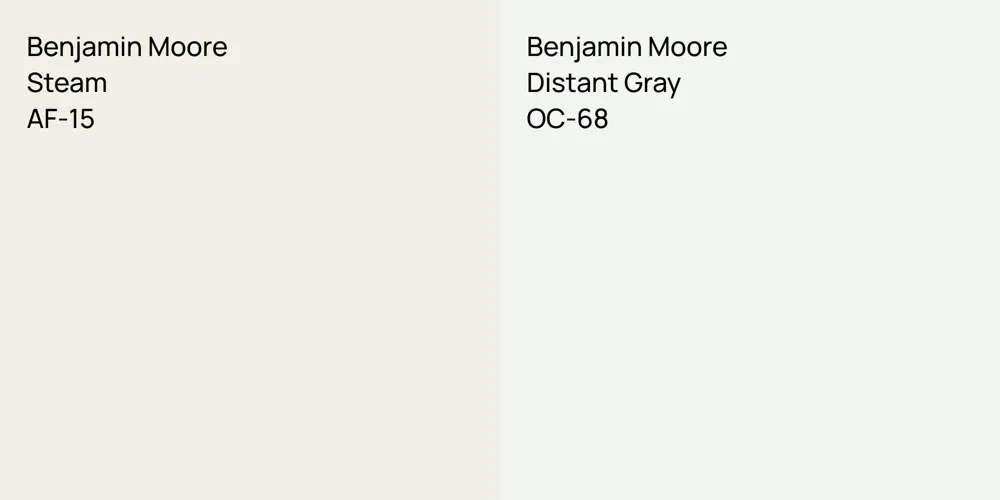 Benjamin Moore Steam vs. Benjamin Moore Distant Gray comparison