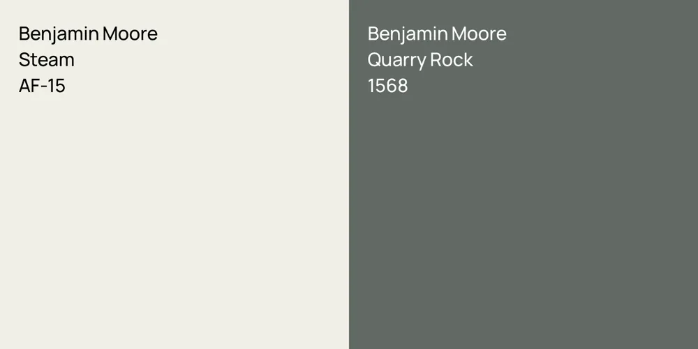 Benjamin Moore Steam vs. Benjamin Moore Quarry Rock comparison