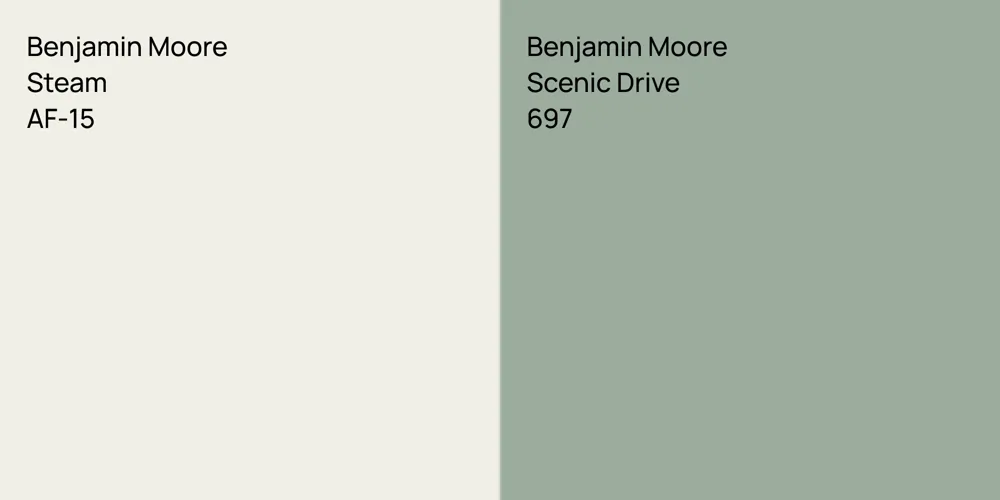 Benjamin Moore Steam vs. Benjamin Moore Scenic Drive comparison