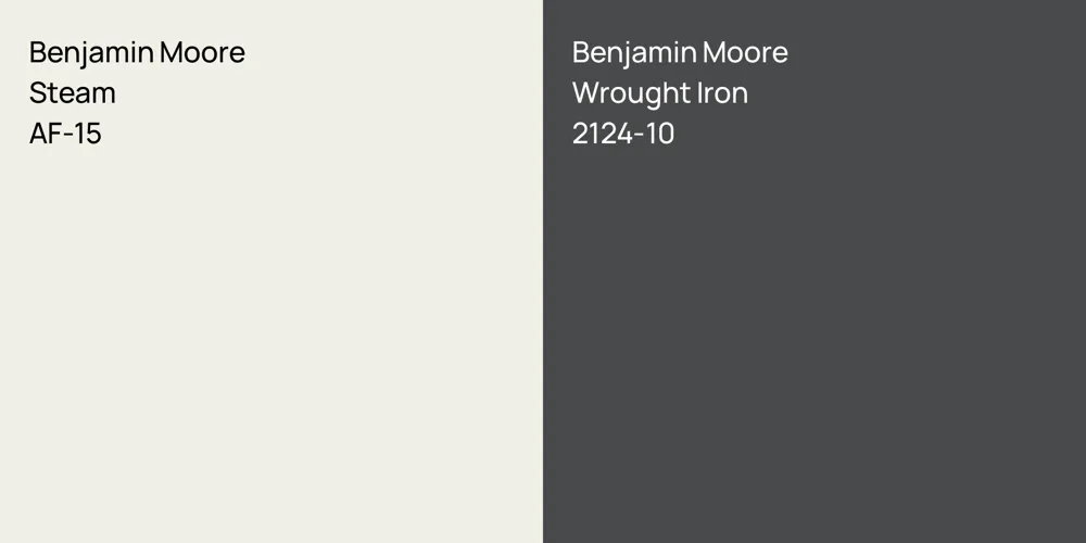 Benjamin Moore Steam vs. Benjamin Moore Wrought Iron comparison