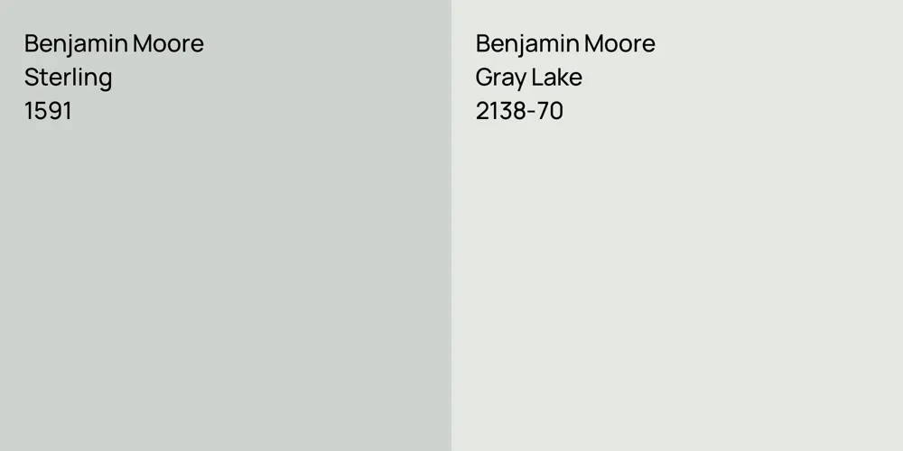 Benjamin Moore Sterling vs. Benjamin Moore Gray Lake comparison