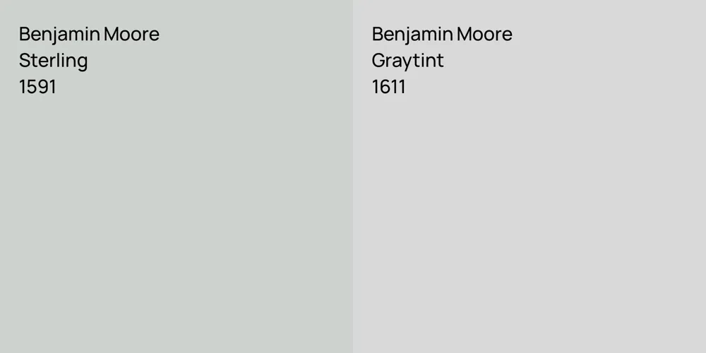 Benjamin Moore Sterling vs. Benjamin Moore Graytint comparison