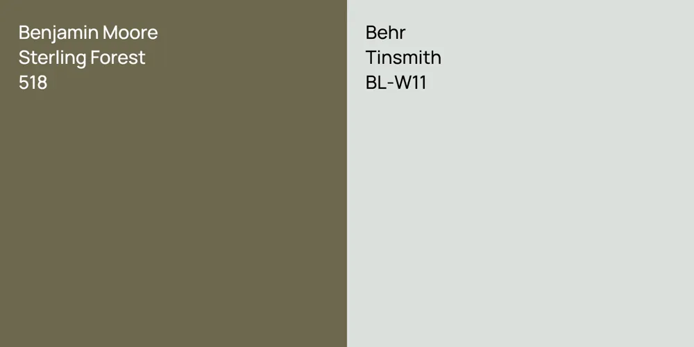 Benjamin Moore Sterling Forest vs. Behr Tinsmith comparison