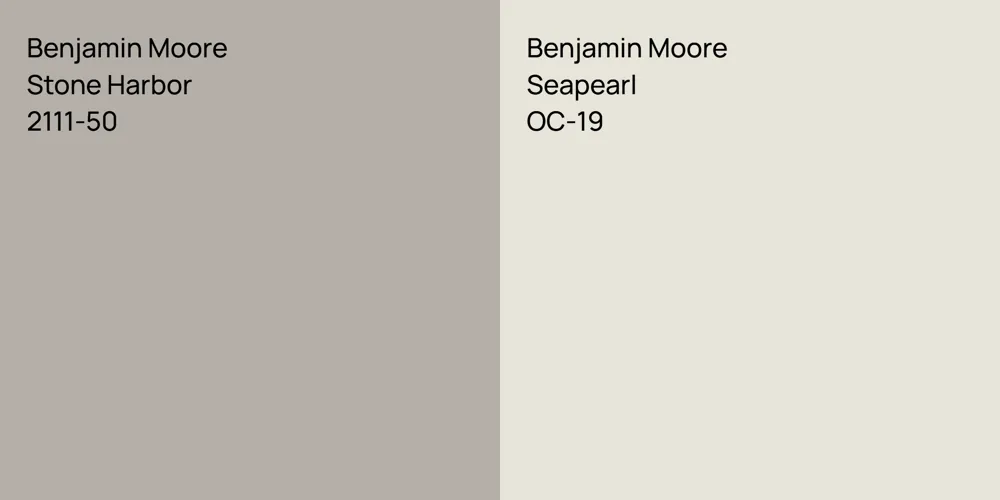 Benjamin Moore Stone Harbor vs. Benjamin Moore Seapearl comparison