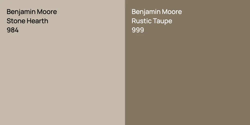 Benjamin Moore Stone Hearth vs. Benjamin Moore Rustic Taupe comparison