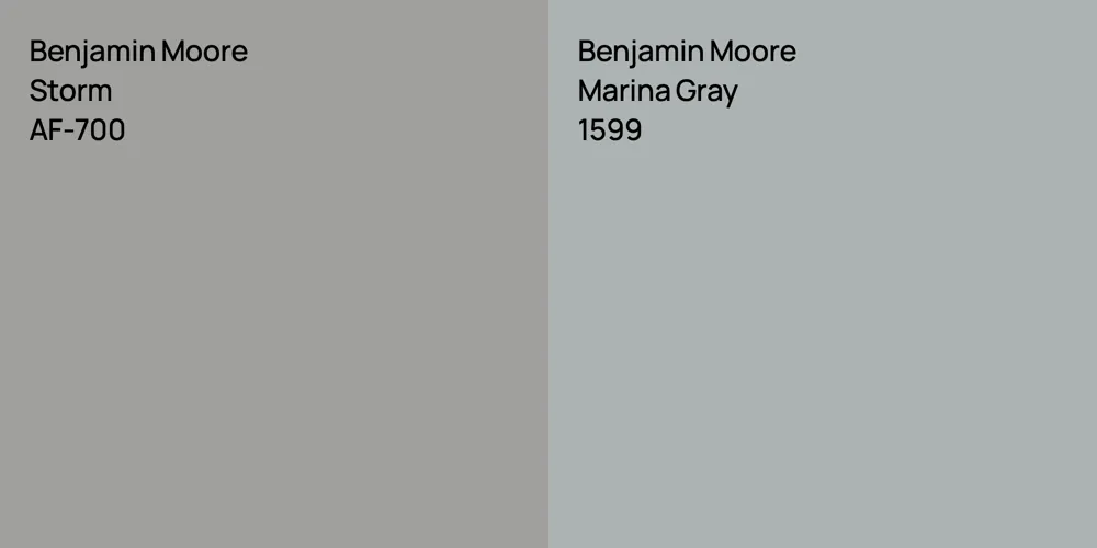 Benjamin Moore Storm vs. Benjamin Moore Marina Gray comparison