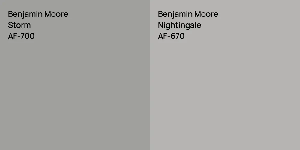 Benjamin Moore Storm vs. Benjamin Moore Nightingale comparison