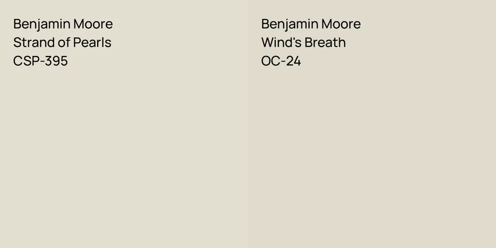 Benjamin Moore Strand of Pearls vs. Benjamin Moore Wind's Breath comparison
