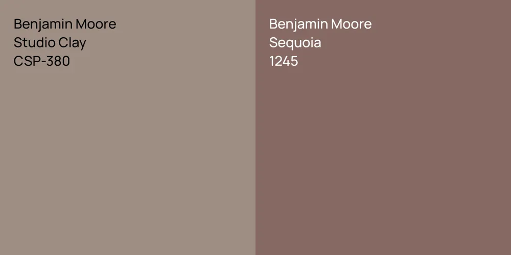 Benjamin Moore Studio Clay vs. Benjamin Moore Sequoia comparison