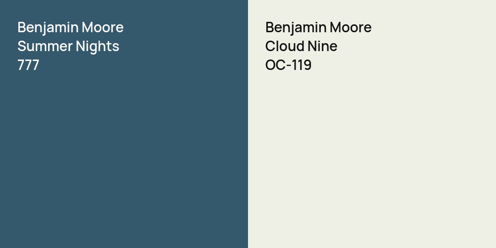 Benjamin Moore Summer Nights vs. Benjamin Moore Cloud Nine comparison