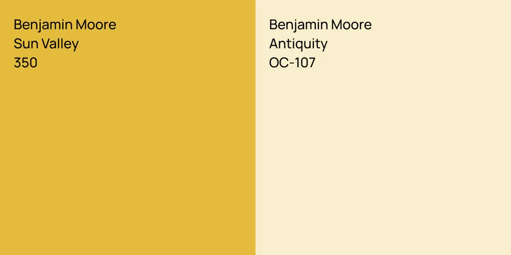 Benjamin Moore Sun Valley vs. Benjamin Moore Antiquity comparison