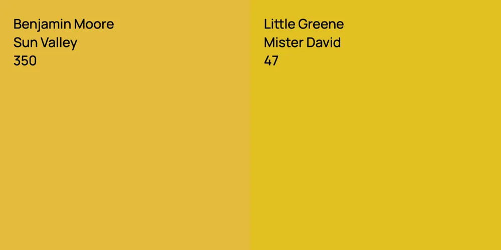 Benjamin Moore Sun Valley vs. Little Greene Mister David comparison